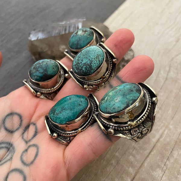 Large Turquoise Ring - Etsy