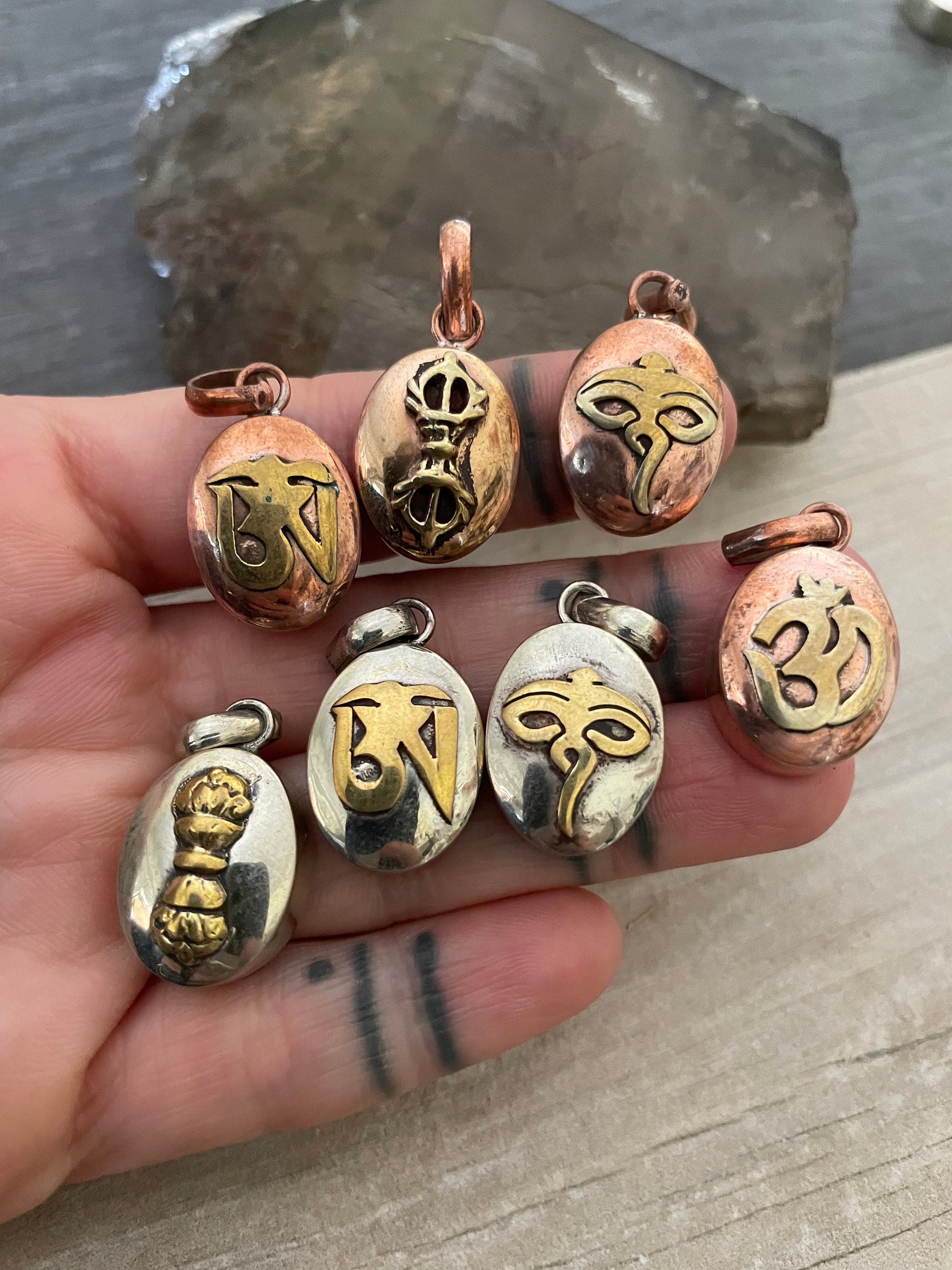 Tibetan Locket Necklace: Buddhist Amulet Pendant on Leather Cord - Etsy