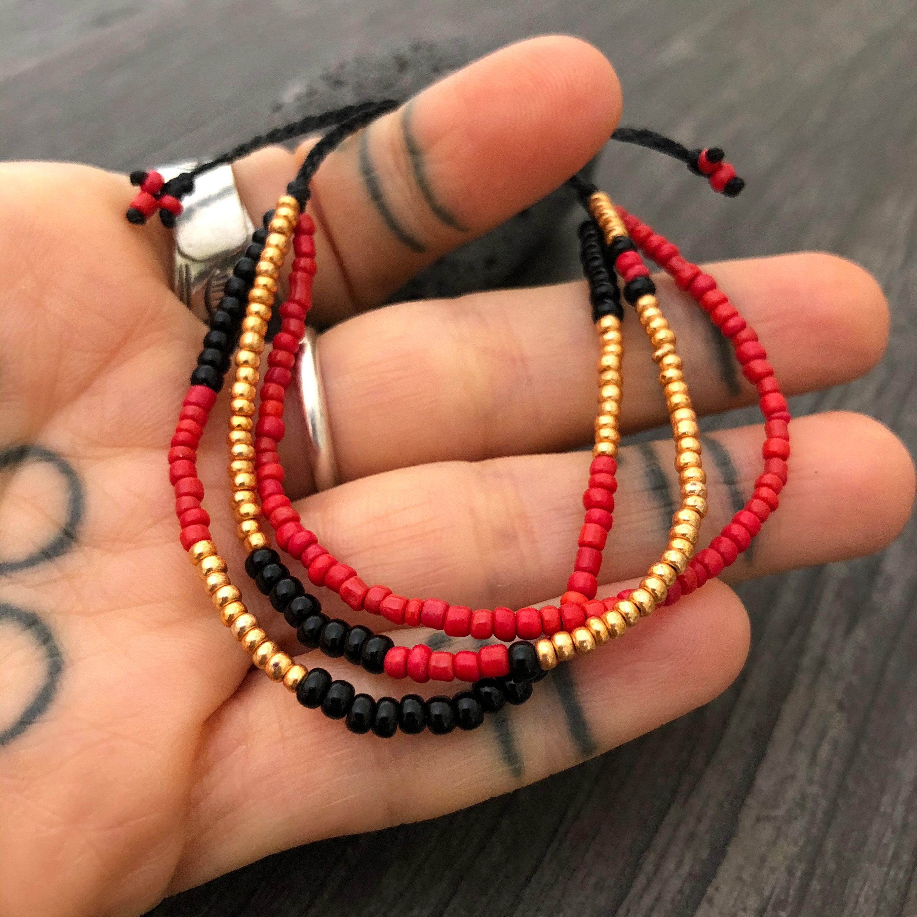 Small Beaded Bracelet String Bracelet Set Stylish Bracelet | Etsy