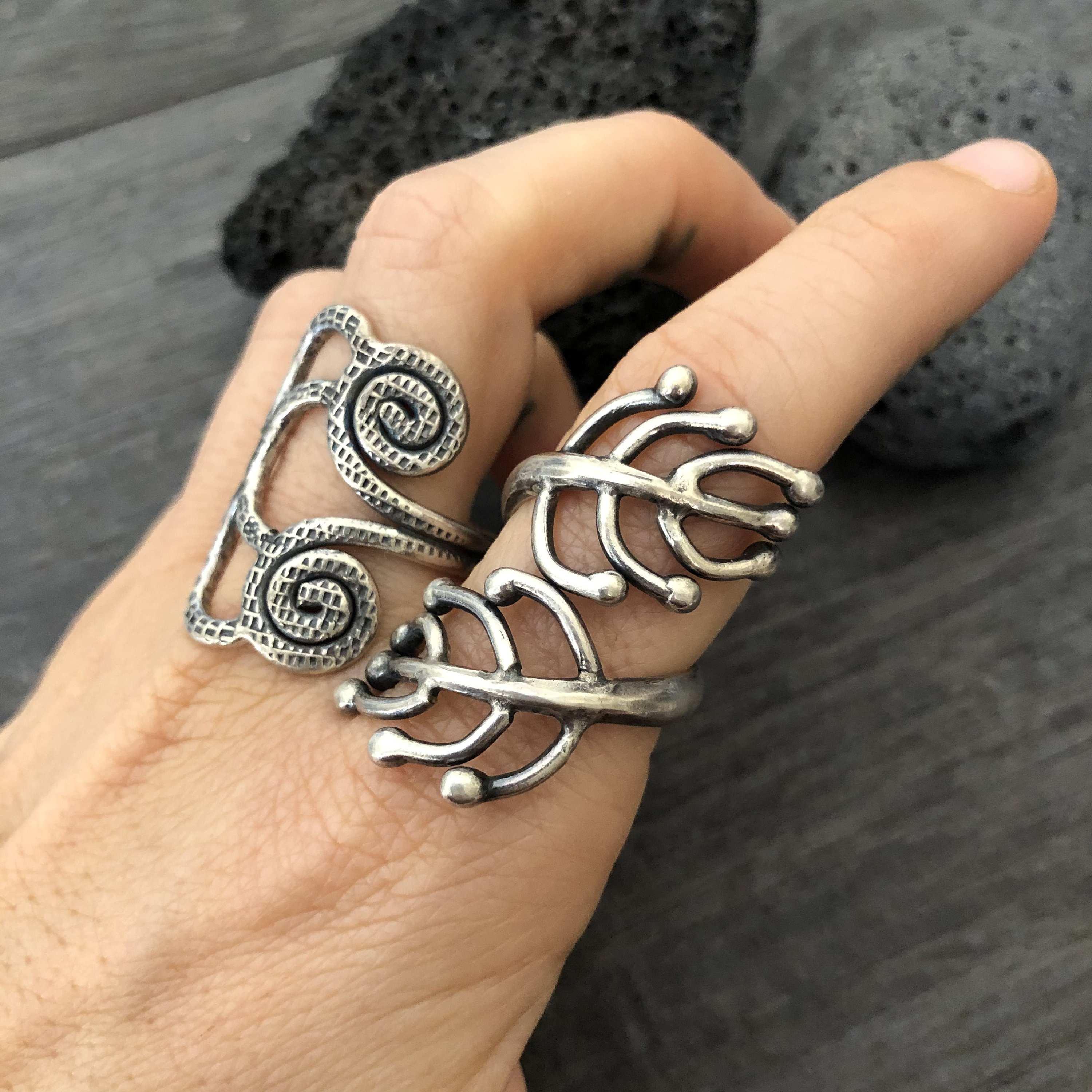 Chunky Silver Ring Chunky Rings Everyday Ring Long Ring Long | Etsy