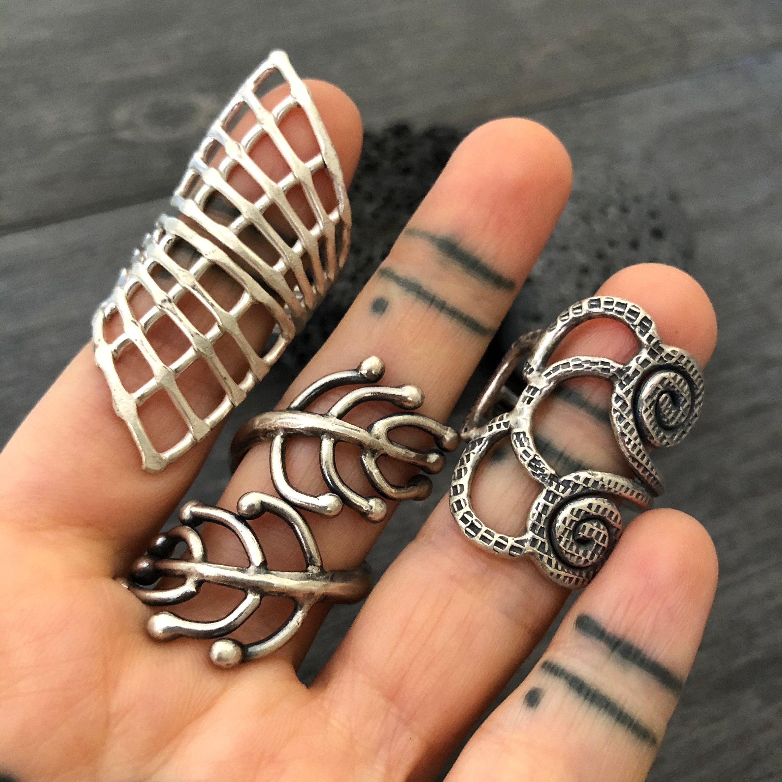 Chunky Silver Ring Chunky Rings Everyday Ring Long Ring Long | Etsy