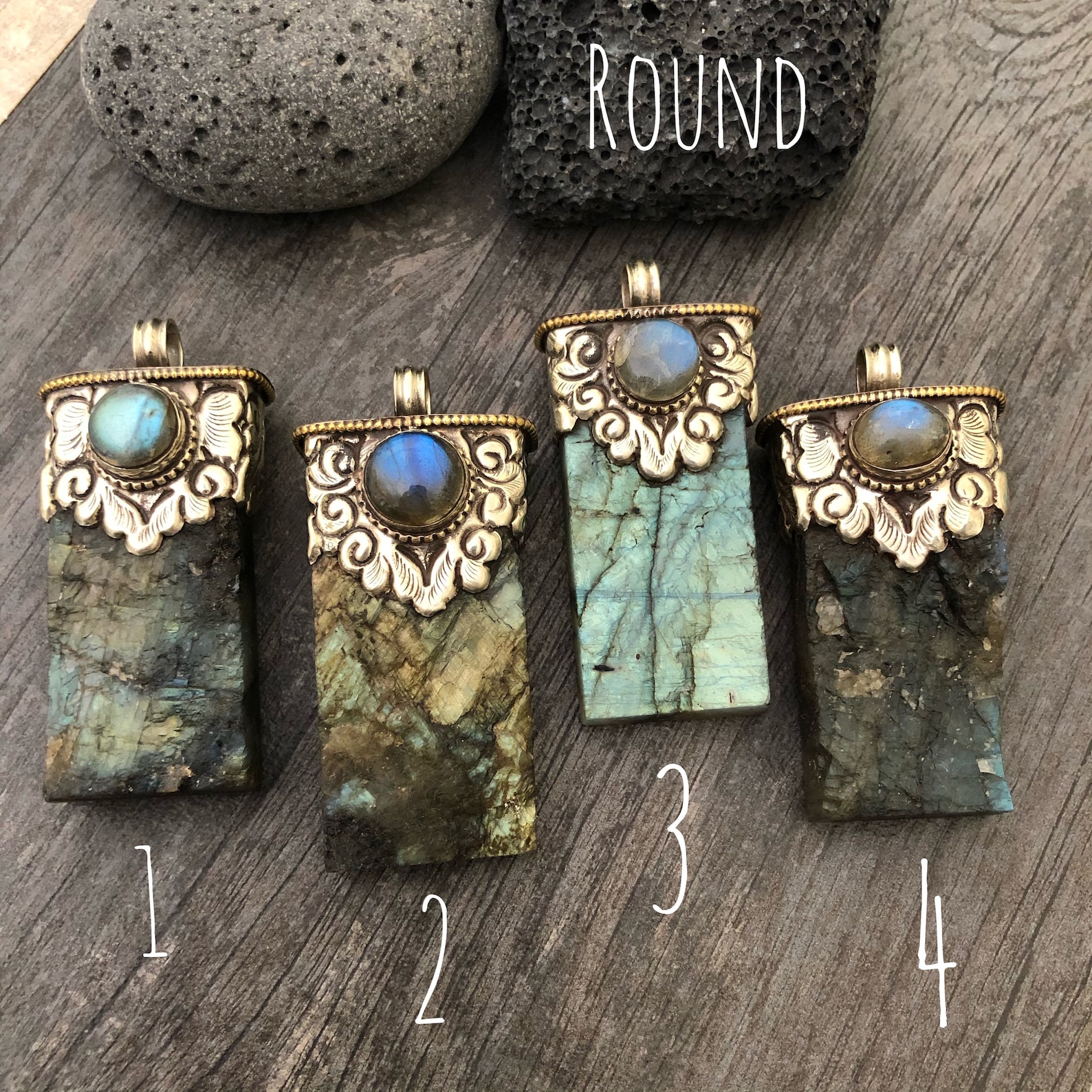 Huge Labradorite Big Stone Necklace Labradorite Pendant Purple ...