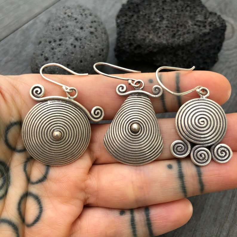 Aesthetic Earrings Artsy Earrings Chunky Silver Earrings Cool - Etsy