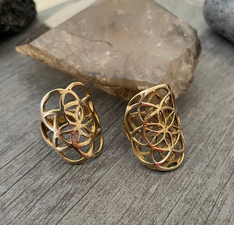 Flower of Life Ring Sacred Geometry Ring Spiritual Ring Sacred - Etsy