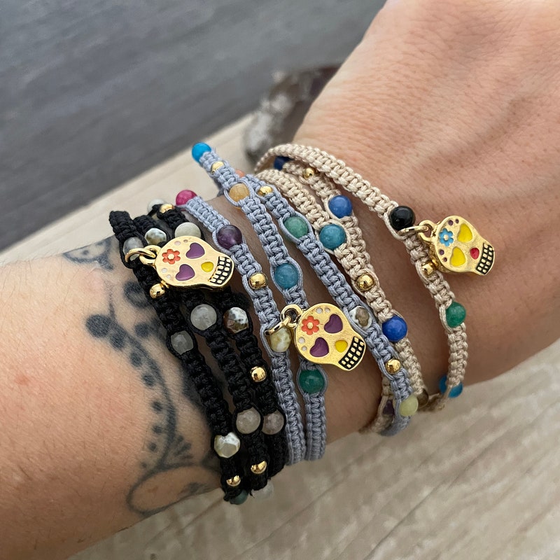 Sugar Skull Bracelet - Etsy