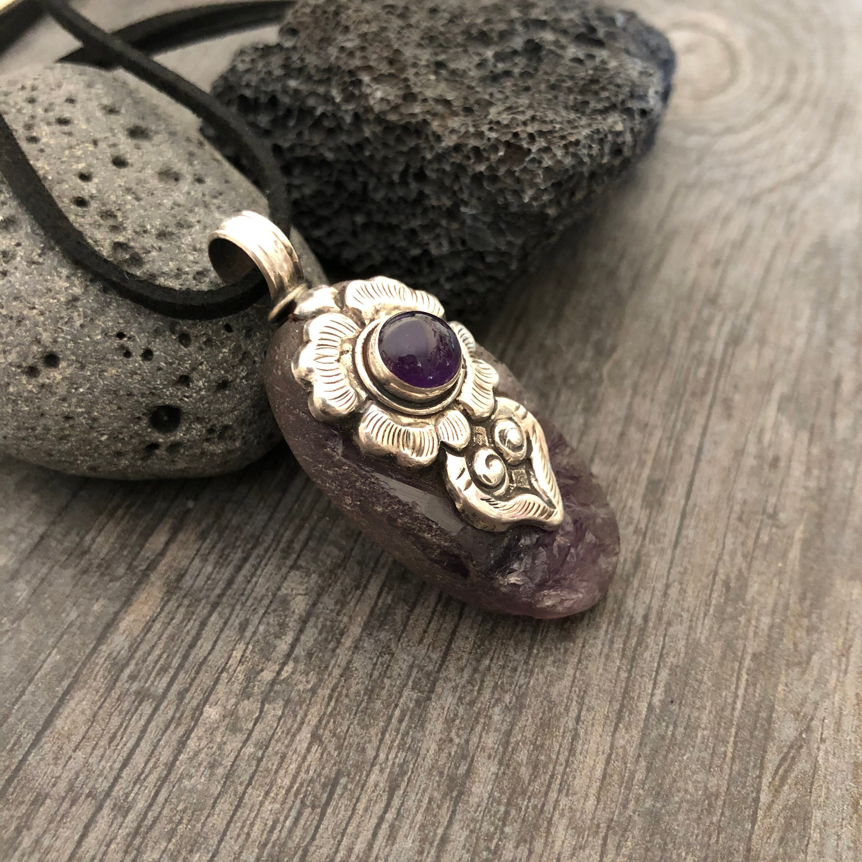 Large Stone Pendant Big Pendant Necklace Abstract Pendant | Etsy