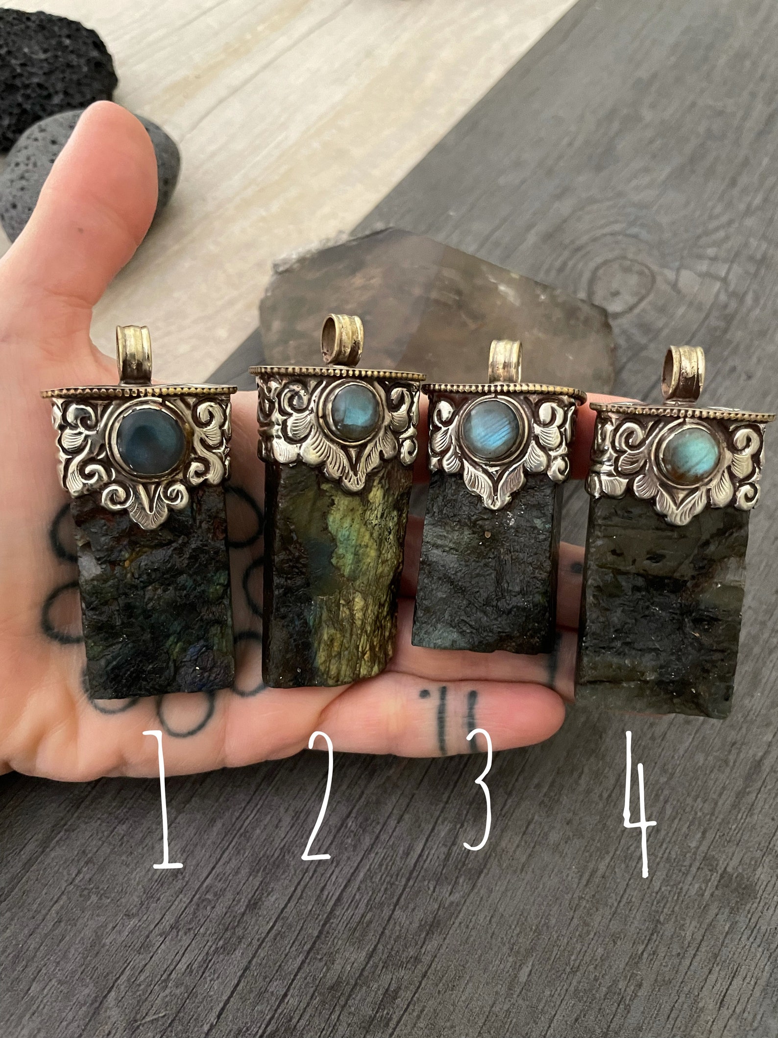 Huge Labradorite Big Stone Necklace Labradorite Pendant Purple ...