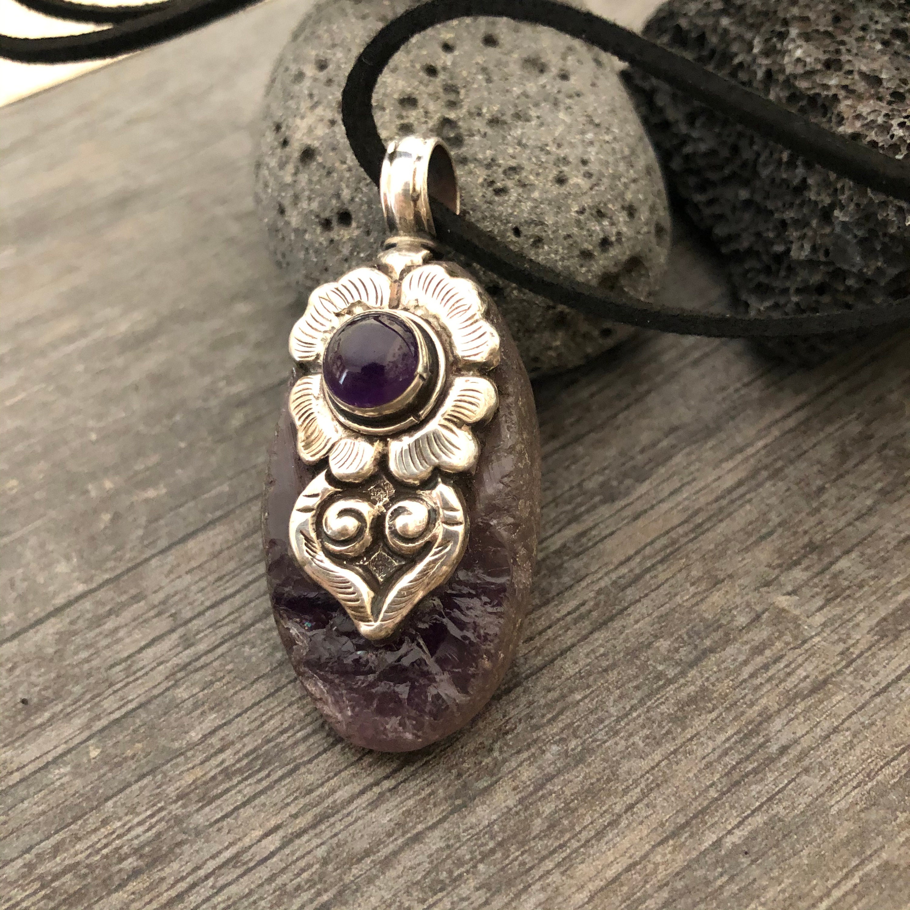 Large Stone Pendant Big Pendant Necklace Abstract Pendant | Etsy