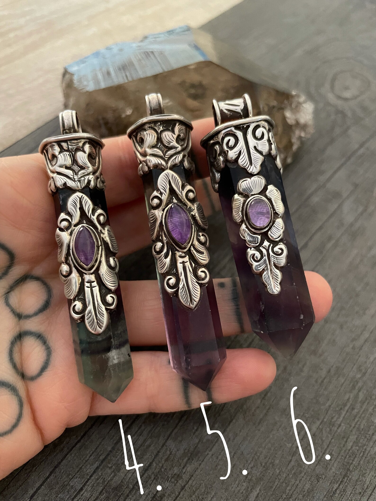 Fluorite Pendant Rainbow Fluorite Pendant Fluorite Necklace - Etsy