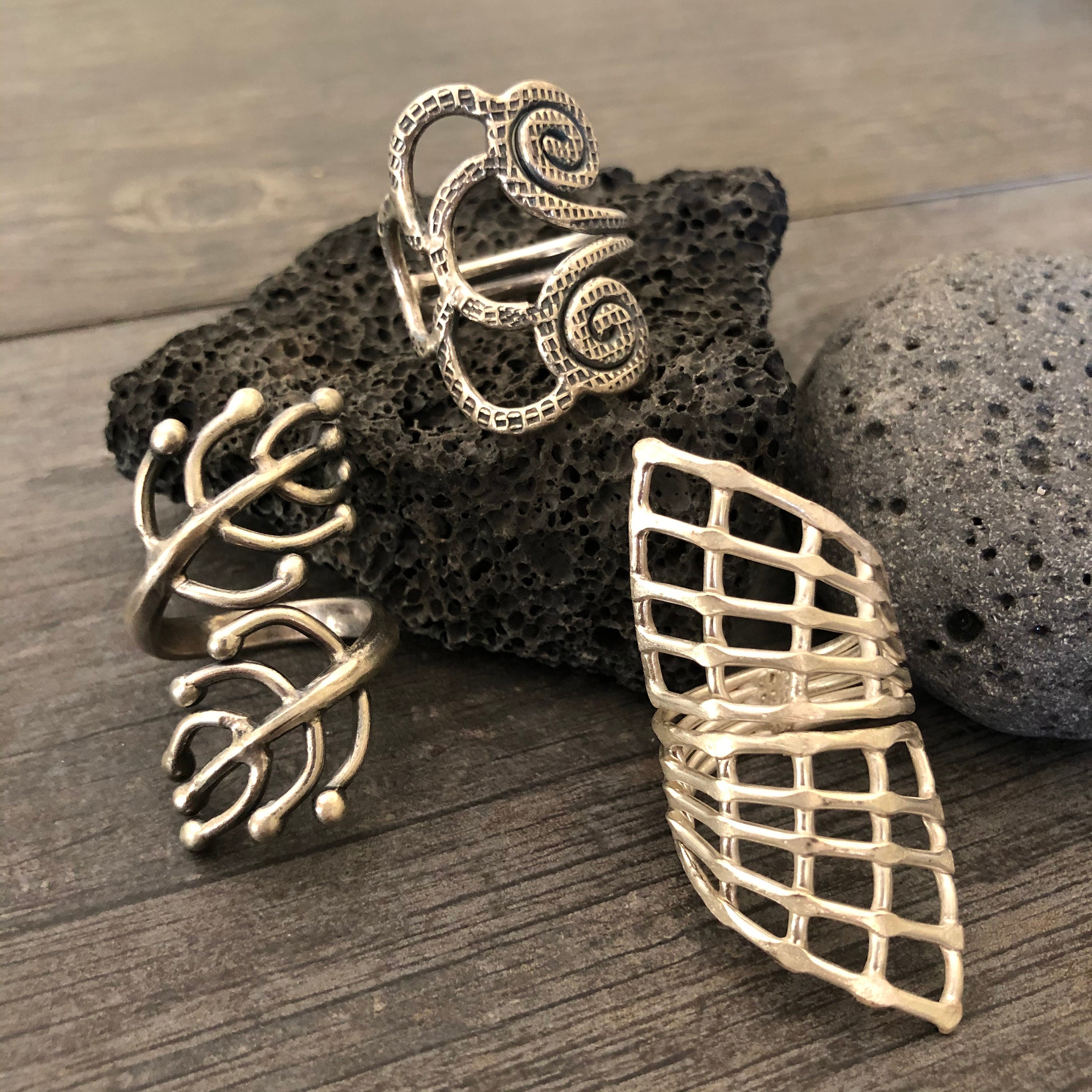 Chunky Silver Ring Chunky Rings Everyday Ring Long Ring Long | Etsy