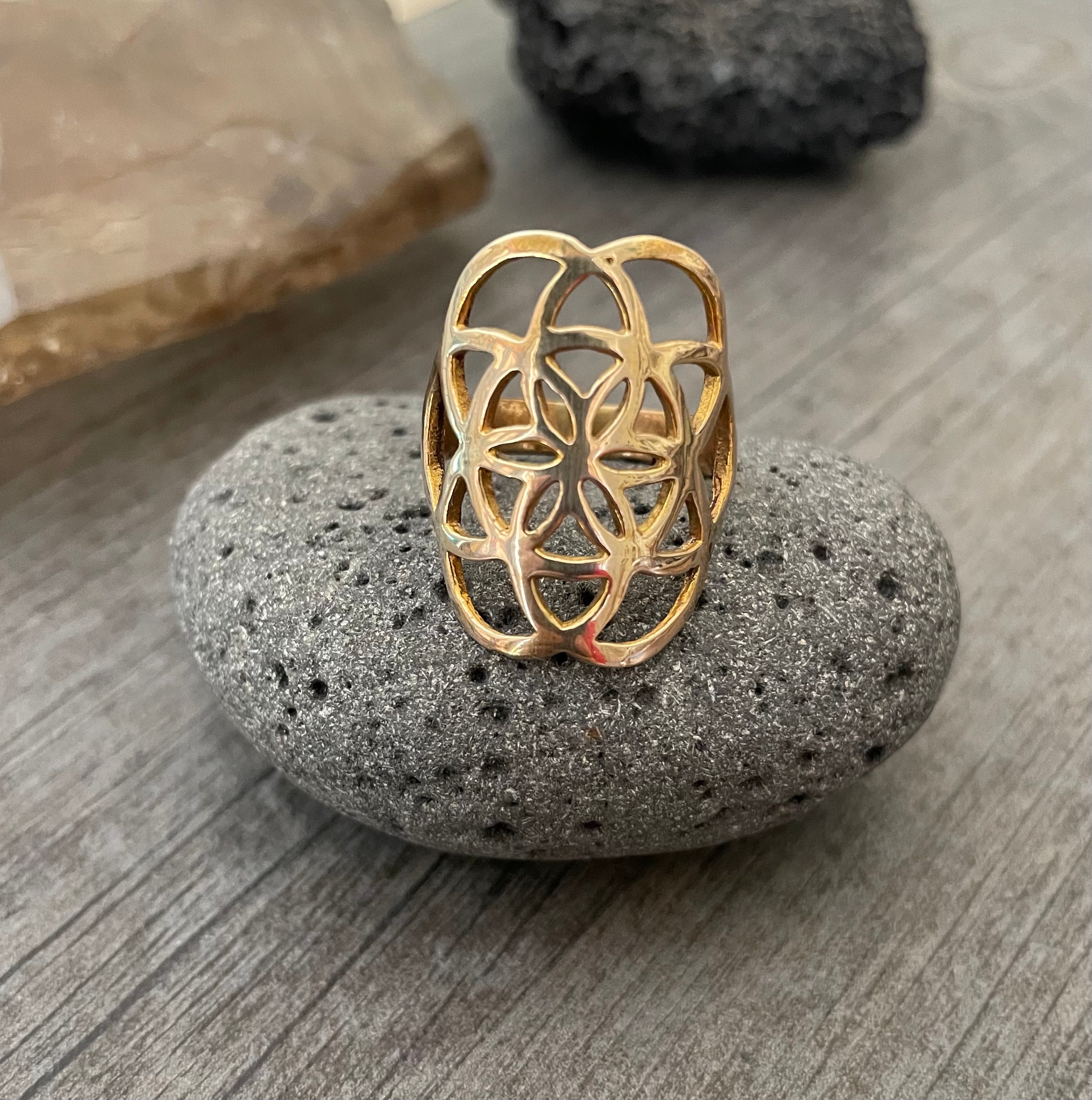 Flower of Life Ring Sacred Geometry Ring Spiritual Ring Sacred | Etsy