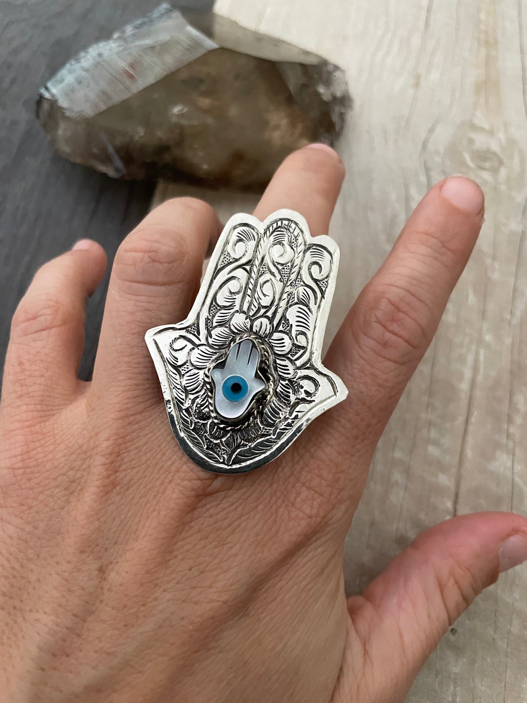 Evil Eye Ring Hamsa Ring Chunky Rings Chunky Ring Eye Ring Big Rings Hamsa Hand Hamsa Jewelry ...