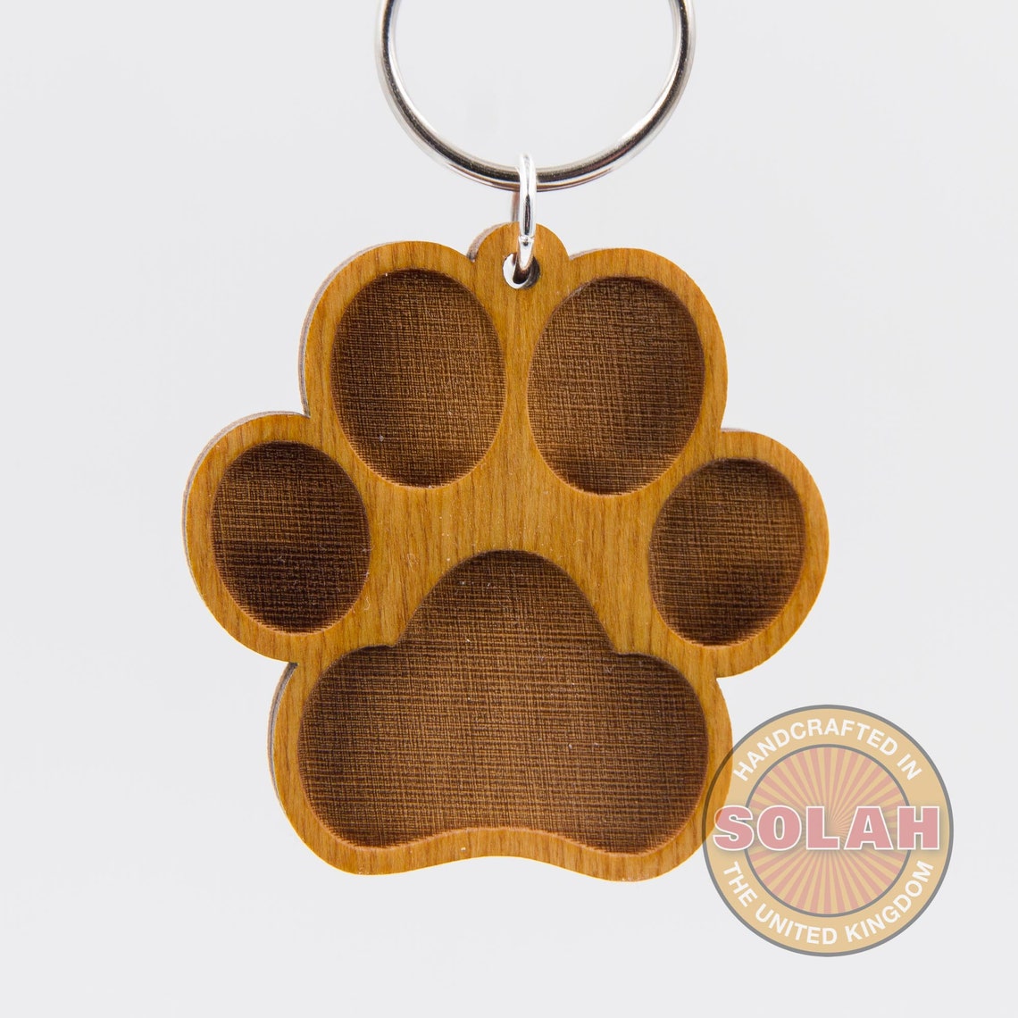 Paw Print Keychain Dog Paw Cat Paw Carved Wood Key Ring - Etsy