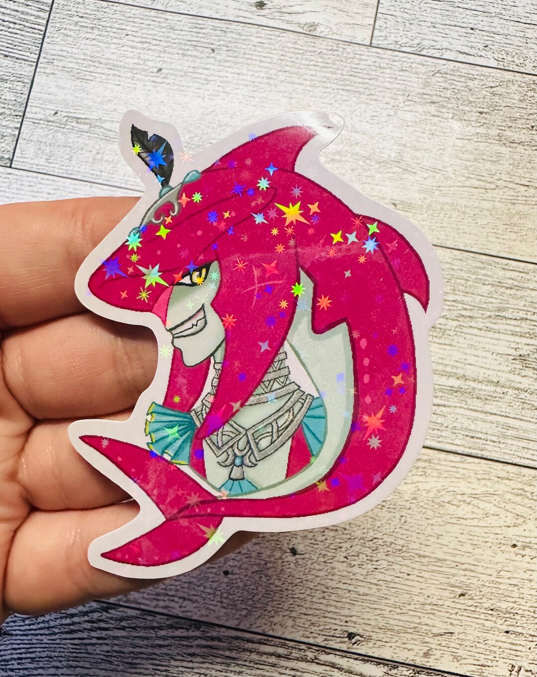 Shark Prince Holographic Vinyl Sticker - Etsy