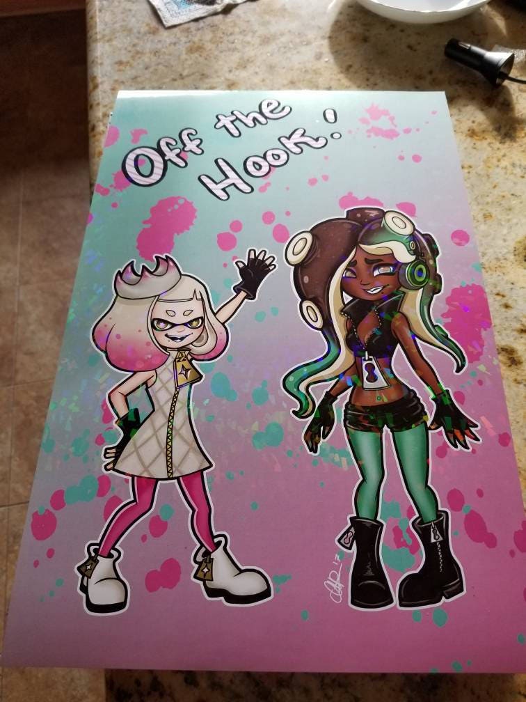 Off The Hook SPLATOON 2 Pearl and Marina holographic print | Etsy