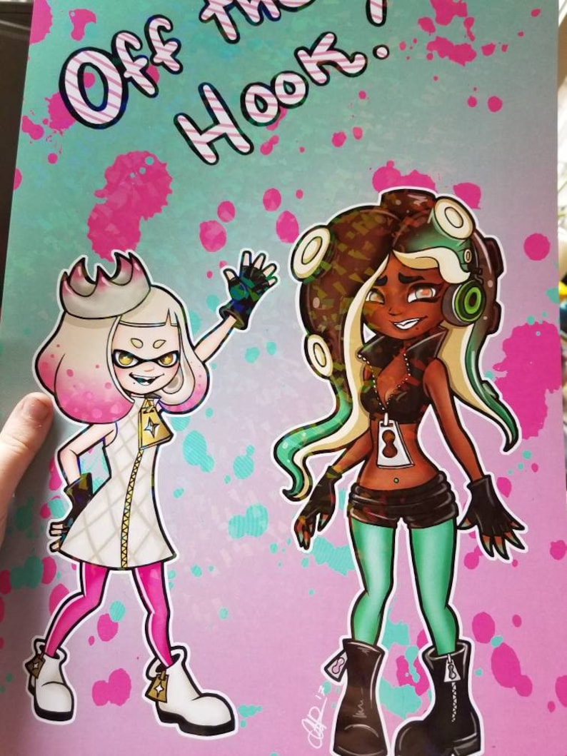 Off The Hook SPLATOON 2 Pearl and Marina holographic print | Etsy