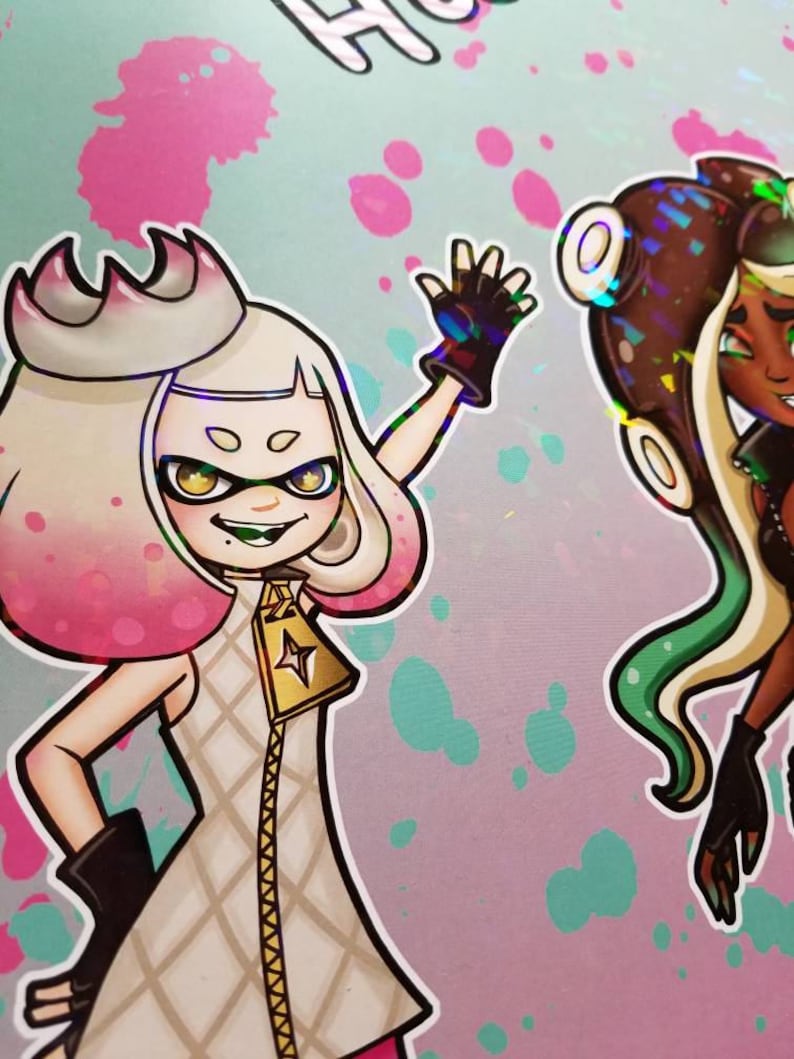 Off The Hook SPLATOON 2 Pearl and Marina holographic print | Etsy