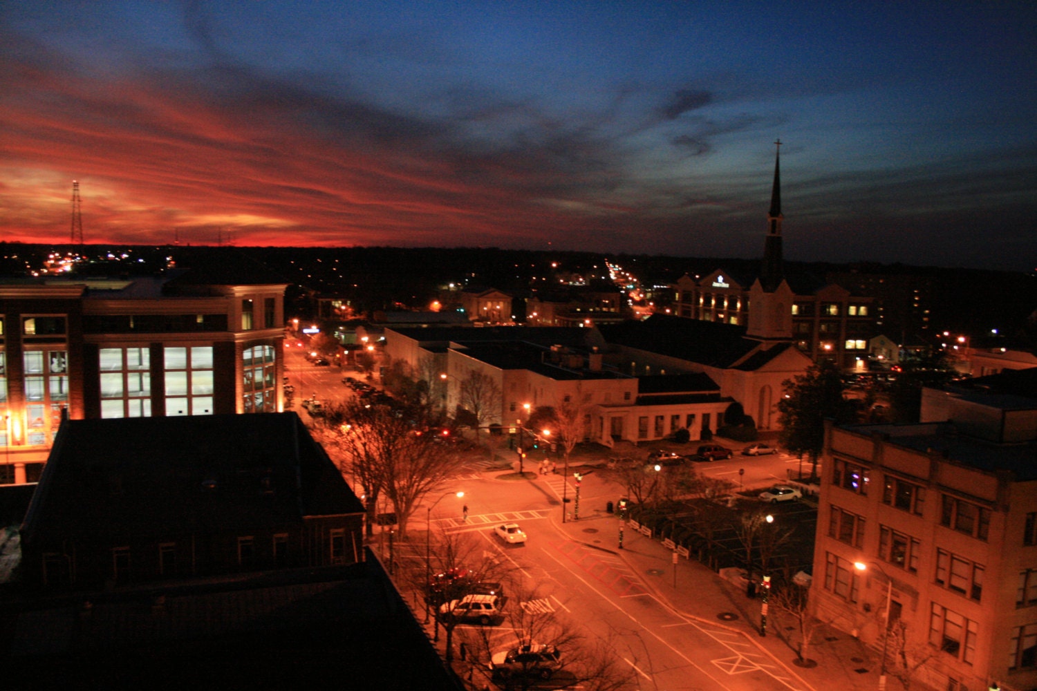 December Sunset Over Downtown Athens, Georgia - Etsy