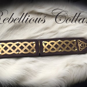 Celtic Collar - Leather Dog Collar With Brass - Etsy Canada