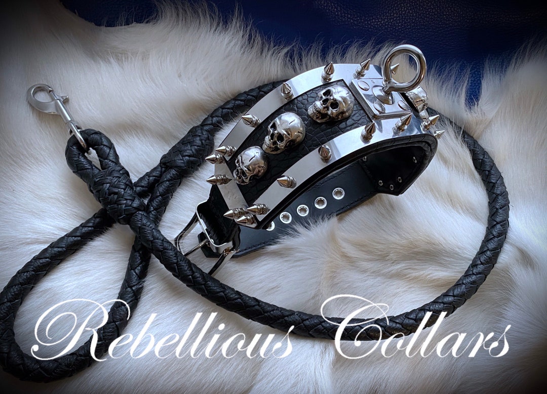 Knight Collar With Skulls and Spikes - Etsy
