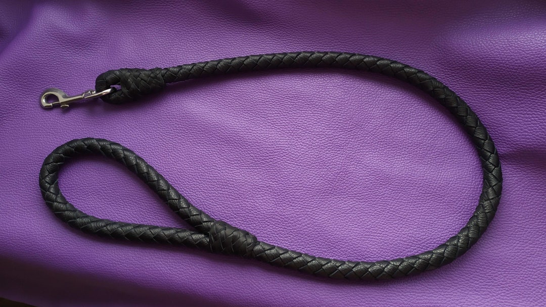 Leather Braided Leash for Dogs , Lead. With Brass or Stainless Steel ...