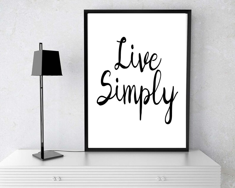 Live Simply Sign Wall Art Minimalist Home Wall Decor Simple - Etsy ...