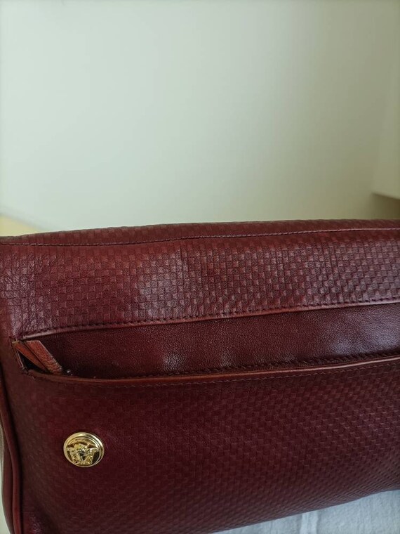 Gianni Versace Vintage burgundy leather bag. - Gem