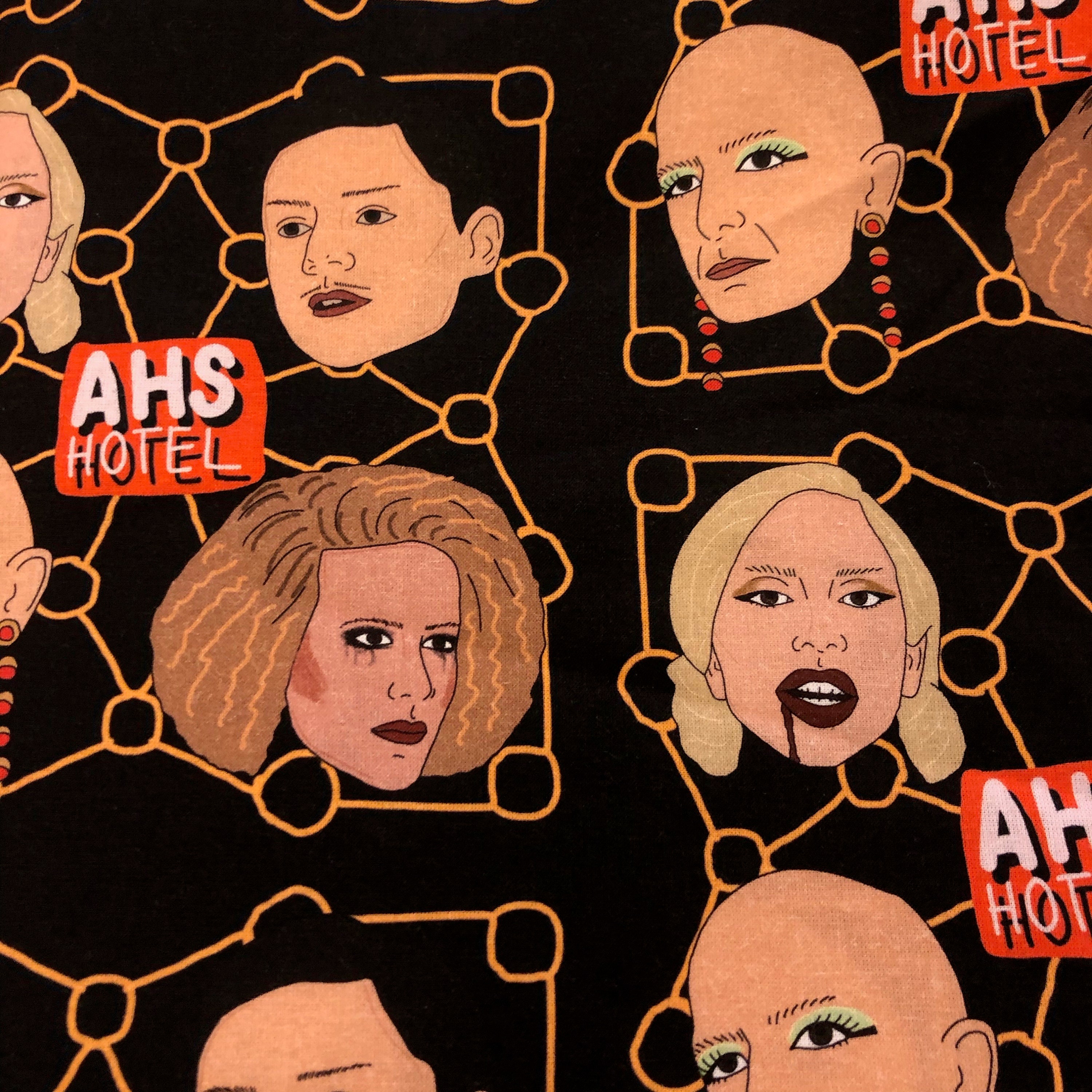 American Horror Stories Hotel Fan Art Inspired Fabric by the Metre - Etsy