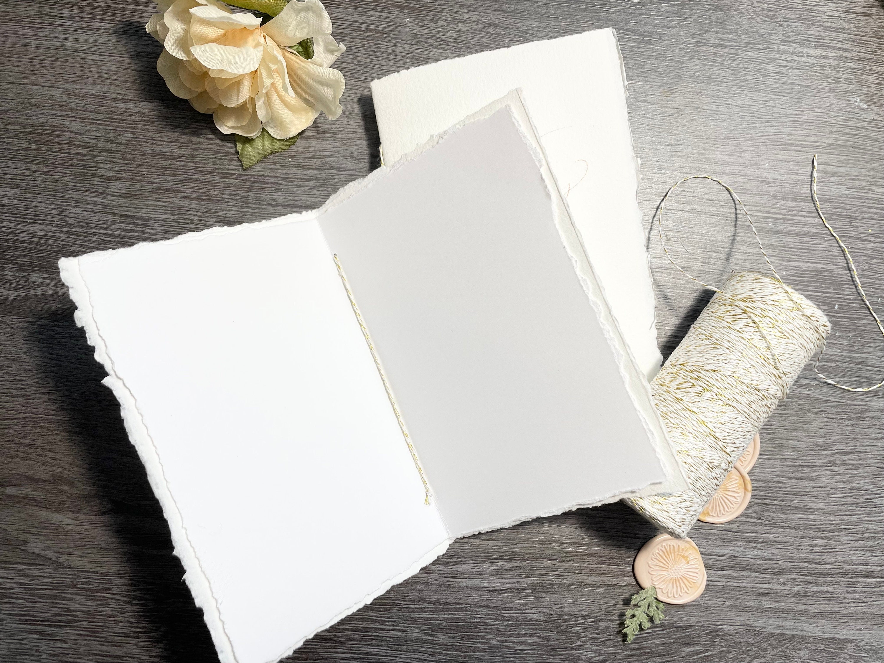 His and Hers Wedding Vow Booklet Set 4x6 - Handmade Calligraphy - Etsy