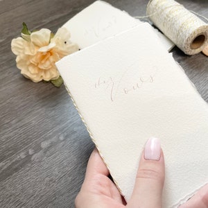 His and Hers Wedding Vow Booklet Set 4x6 - Handmade Calligraphy - Etsy