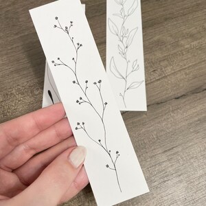 Bookmarks - Minimal Hand-drawn Ink Design - Beaded Tassel - Etsy
