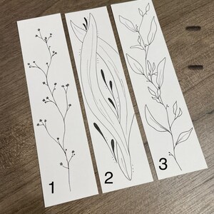 Bookmarks - Minimal Hand-drawn Ink Design - Beaded Tassel - Etsy