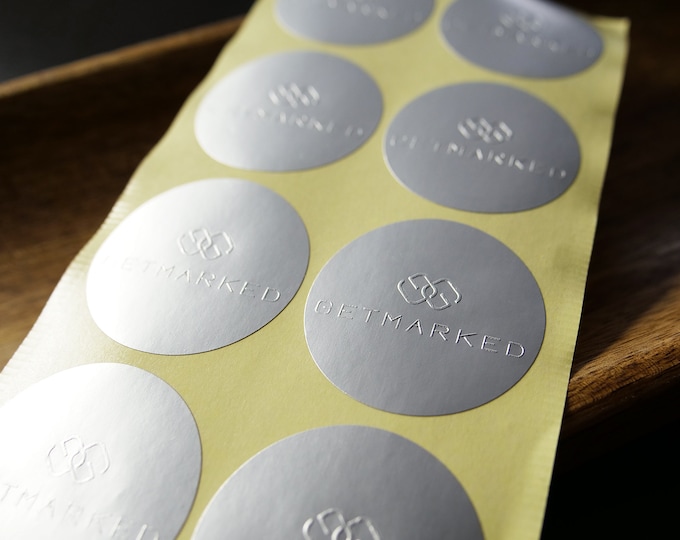 White Matte Embossed Stickers Embossed Raised Sticker/label - Etsy