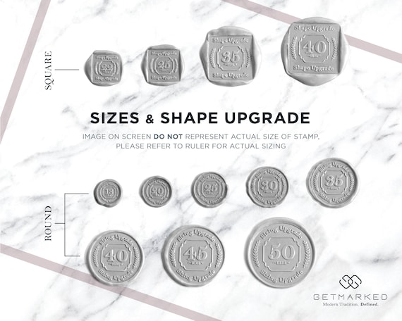 Size/shape Upgrade for Customized Wax Seal Stamp UP0002 | Etsy