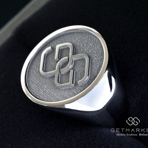 Men's Heavy Signet Ring in 18kt and Sterling. Red - Etsy Singapore