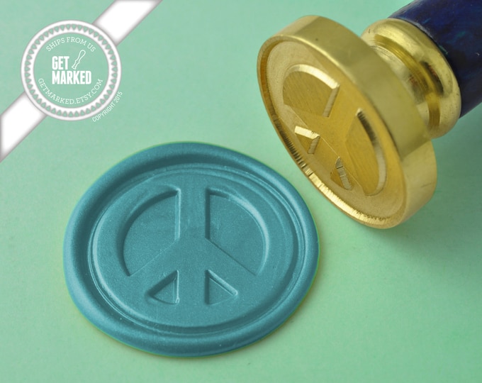 Peace Sign Wax Seal Stamp by Get Marked WS0008 - Etsy