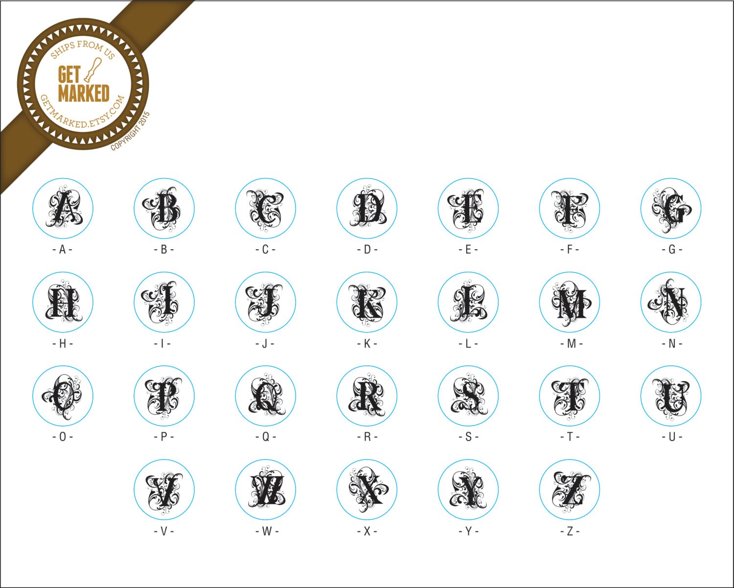 Alphabets French Script Wax Seal Stamp by Get Marked | Etsy