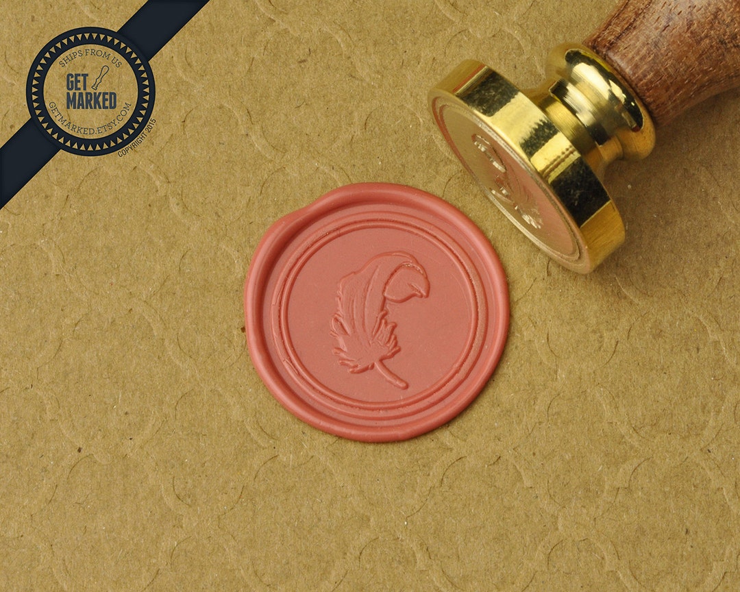 Flowing Feather - Wax Seal Stamp by Get Marked (WS0345) - Etsy