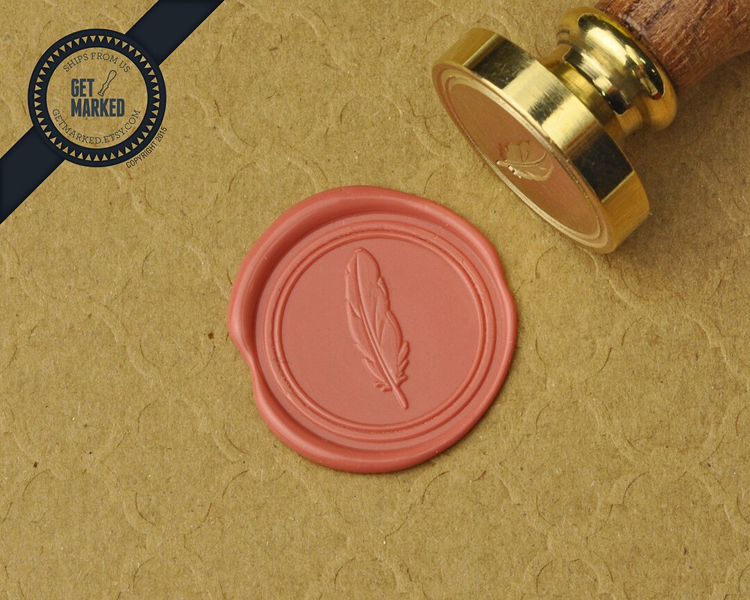 Feather - Wax Seal Stamp by Get Marked (WS0346) - Etsy