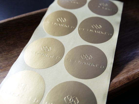Gold Foil Embossed Stickers Embossed Raised Sticker label Embossing Seal Stickers Foil metallic Seal Business wedding gift Stickers Etsy Canada