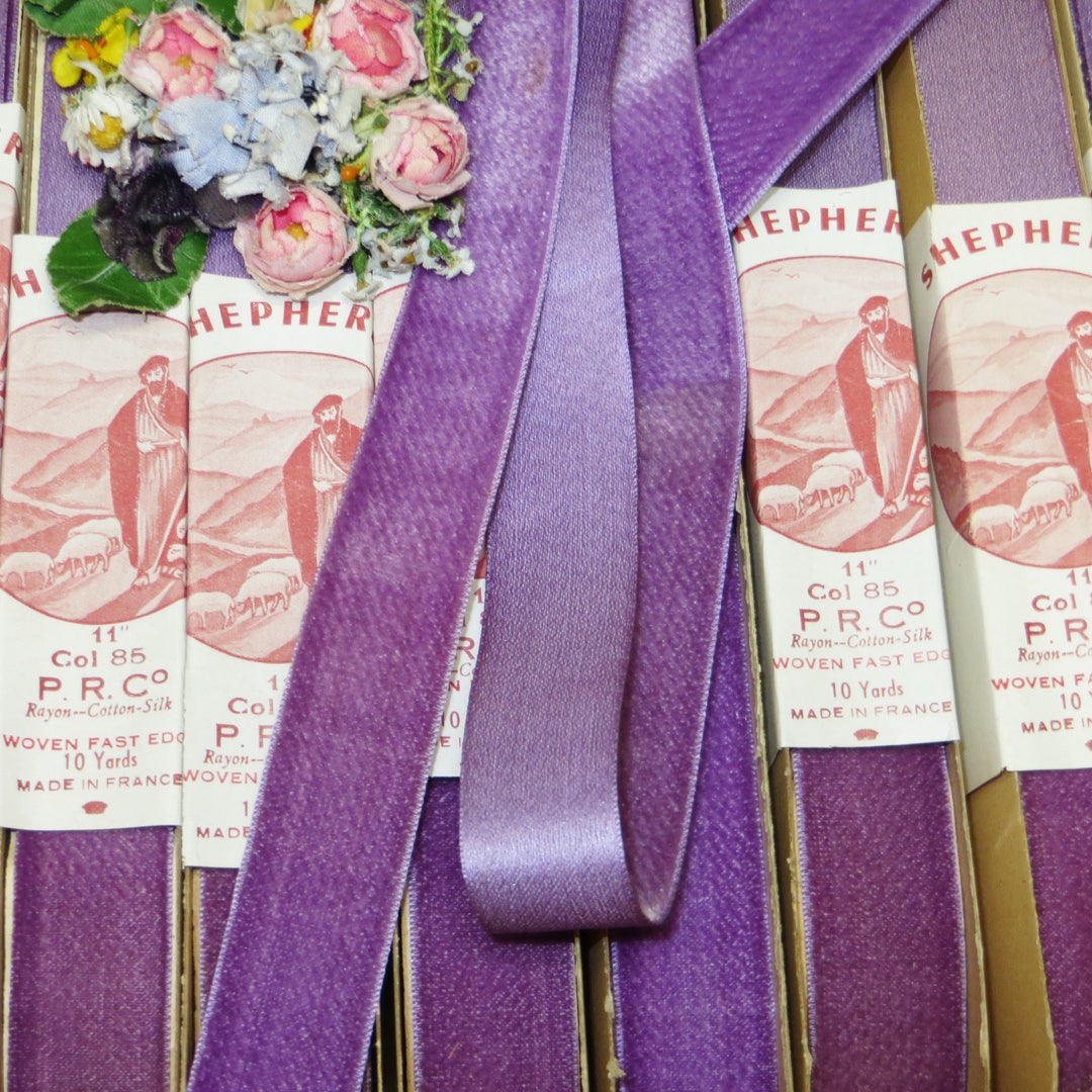 1y VIOLET SILK VELVET 7/8 Antique French Ribbon Lilac - Etsy