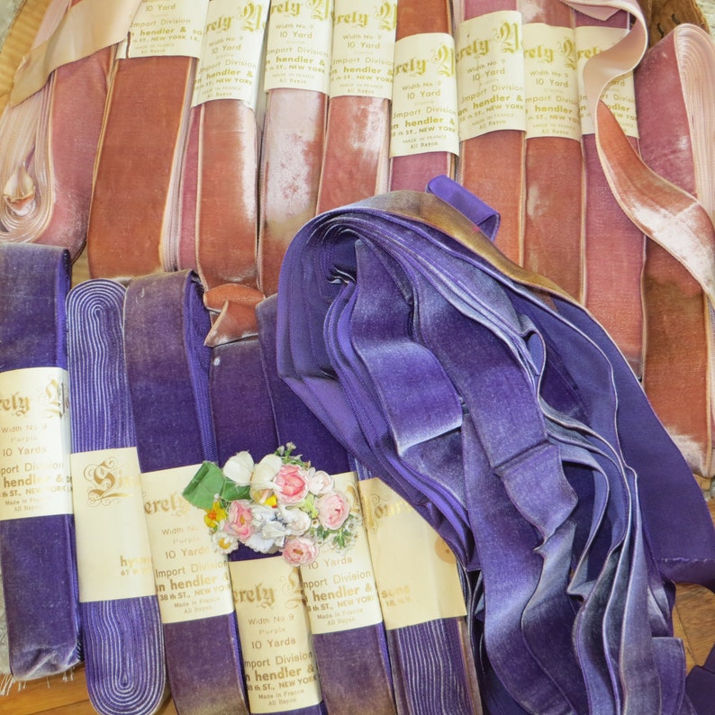 1Y SHABBY LUSH MAUVE Pink Velvet Ribbon 1.5 Antique - Etsy