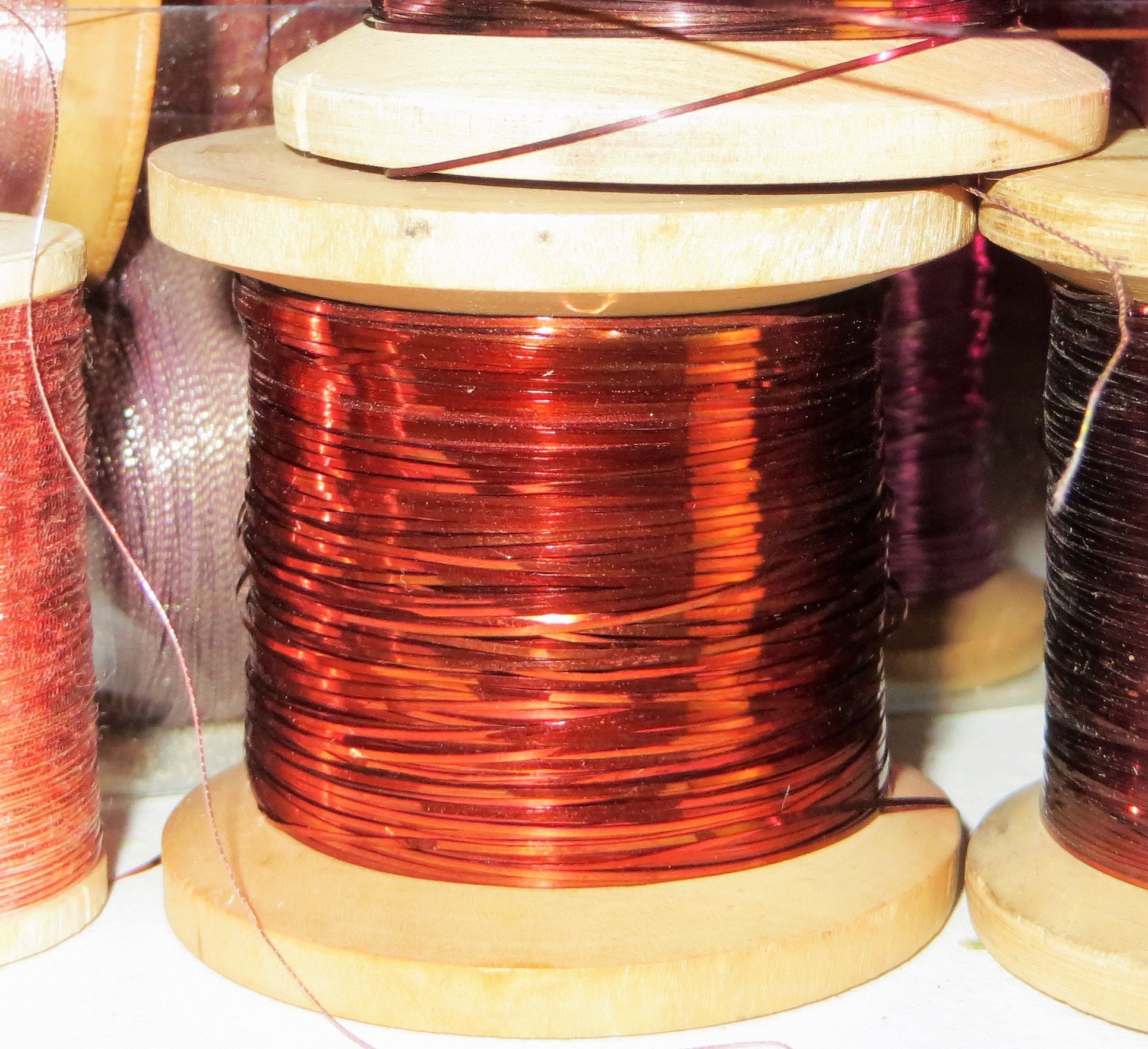 1y Rare FRENCH PLATED BRICK Red Copper Metal Thread Antique - Etsy