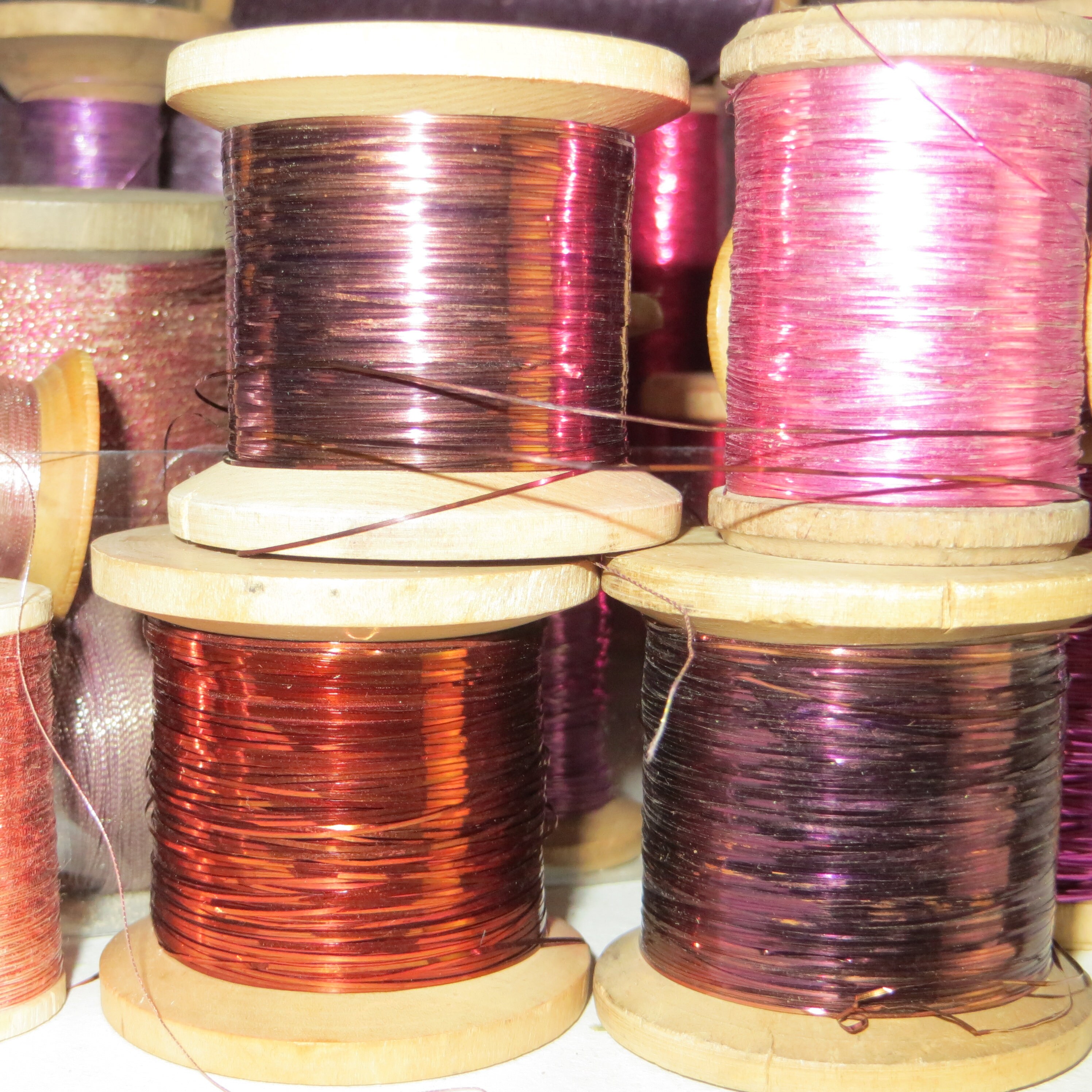 1y Rare FRENCH PLATED BRICK Red Copper Metal Thread Antique - Etsy