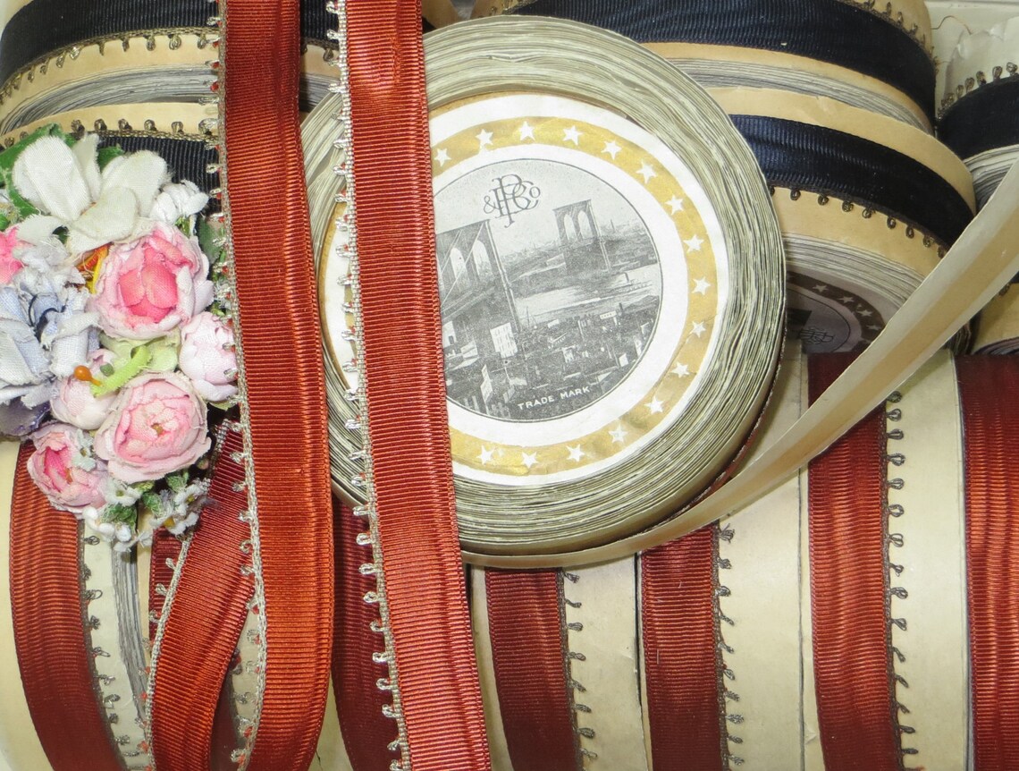 1y 1920s BLACK SILK METAL French Moire Picot Ribbon 5/8 | Etsy