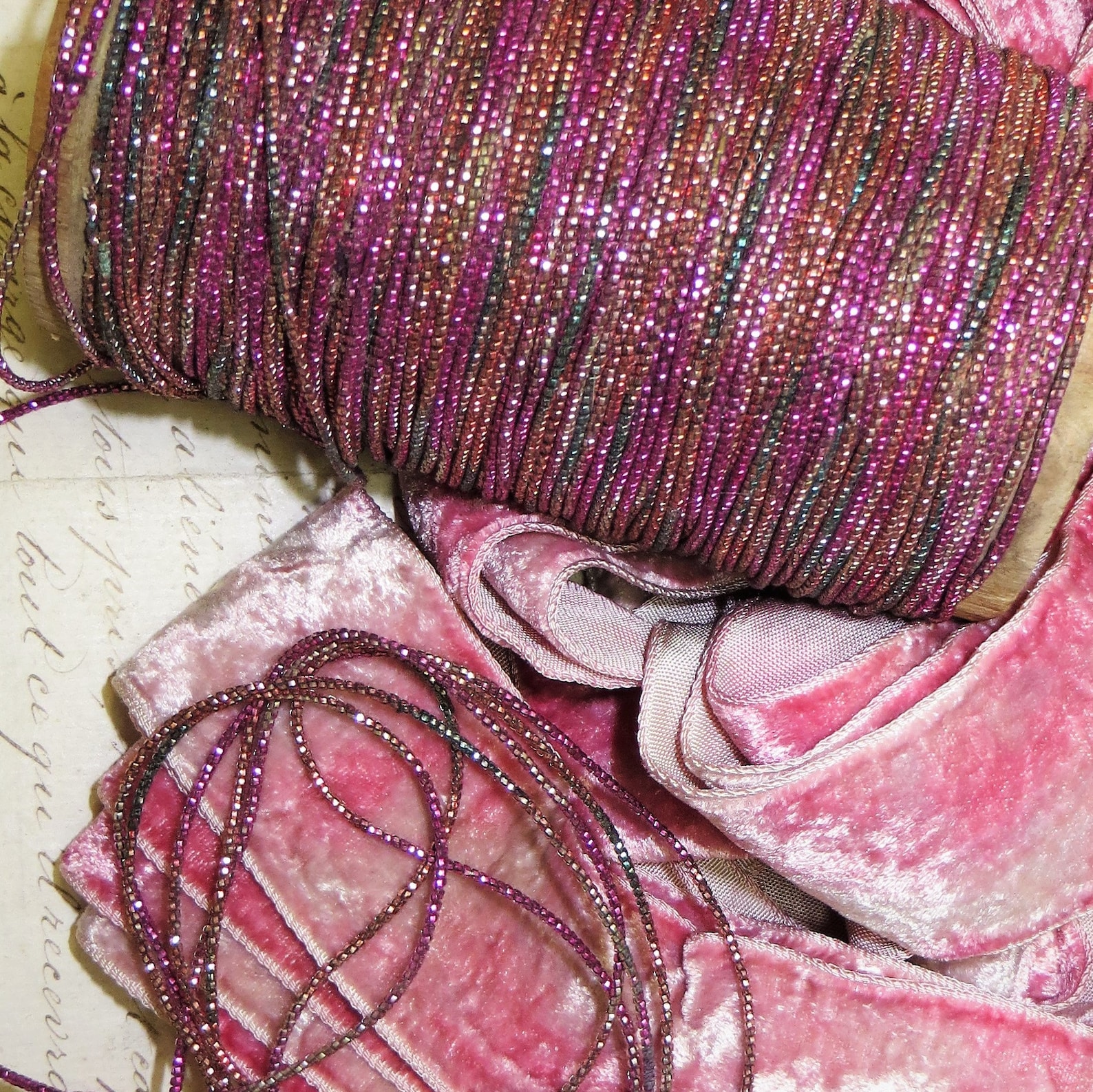 1y Rare FRENCH PINK OMBRE Fuchsia Antique Metal Thread - Etsy