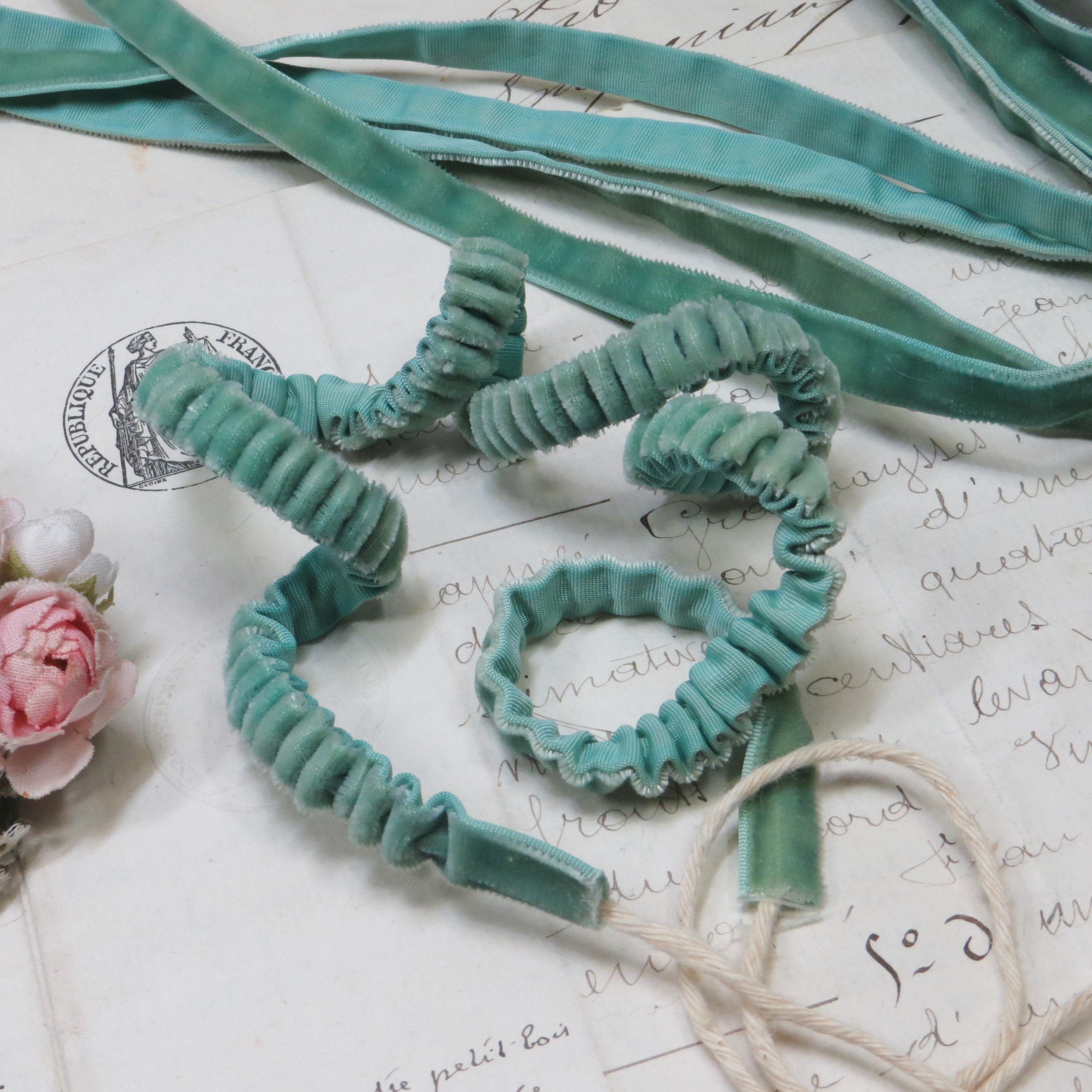 1y SAGE AQUA BLUE Green Velvet Tubing Tag: Piping Sea Green - Etsy