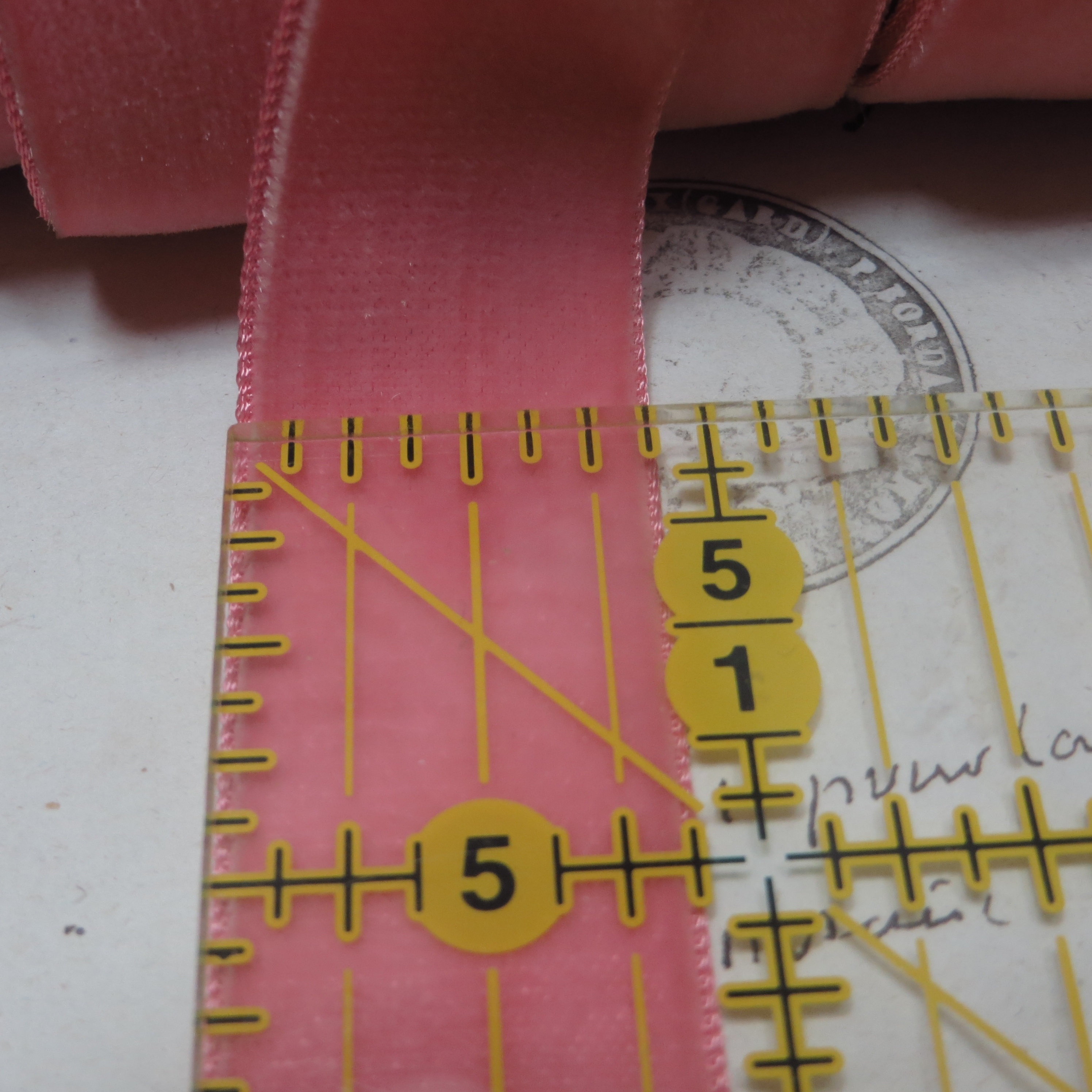 1y FRENCH OLD ROSE Pink Velvet Ribbon tag: Antique applique | Etsy