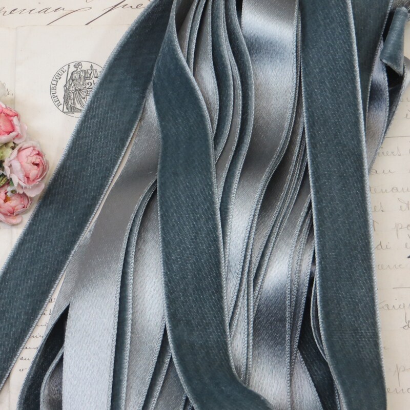 Slate Blue Ribbon - Etsy