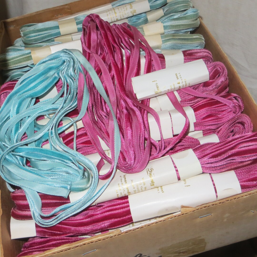 1y FRENCH CERISE PINK Vintage Antique French Ribbon Velvet - Etsy